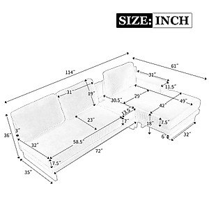 P PURLOVE L-Shaped Sectional Sofa with 2 USB Ports and 2 Power Sockets, Corduroy Couch with a Storage Drawer and a Reversible Chaise Lounge for Living Room (Beige)