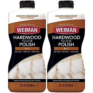Weiman Wood Floor Polish and Restorer 32 Ounce (2 Pack) - High-Traffic Hardwood Floor, Natural Shine, Removes Scratches, Leaves Protective Layer
