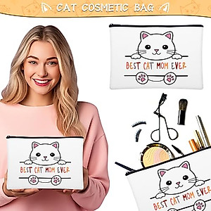 Cat Mom Gifts for Women, Cat Lover Gifts for Women, Crazy Cat Lady Christmas Gifts, Mothers Day, Birthday, Cat Gifts Basket with 20 oz Cat Tumbler, Makeup Bag, Natural Stone Bracelets, Socks