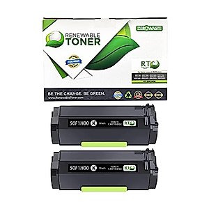 Renewable Toner Compatible High Yield Toner Cartridge Replacement for Lexmark 501H 50F1H00 MS Series MS310 MS312 MS315 MS410 MS415 MS510 MS610 (Pack of 2)