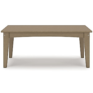 Signature Design by Ashley Hyland Wave Outdoor Coffee Table, 44" W x 24" D x 18" H, Brown