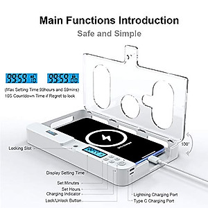 ySky Portable Smart Auto Phone Timer Lock Box for iPhone and Android Phones, Self-Control Timer Locker to Help Kids,Students, Adults Focus Back,Prevent Excessive Games, Mobile Phone Addiction(New)