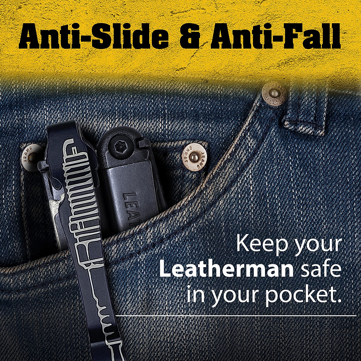 Donk! Pocket Clip for Leatherman Wave, Wave Plus+, Surge & Charge AL, ALX, Ti, XTi - Titanium TC4 - Custom Designs - Quick Release - Extra Carry Options ‘Sparka’