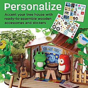 Creativity for Kids Build and Grow Tree House Craft Kit - Treehouse Playset Toy for Boys and Girls, Classic Toys for Kids