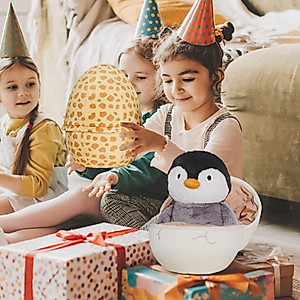2024 New Penguin Egg Plush Pillow, 13in Surprise Zip-Up Egg Hideaway Penguin Stuffed Animal, Cute Stuffed Toys for Boys and Girls Birthday, (Penguin+Egg)