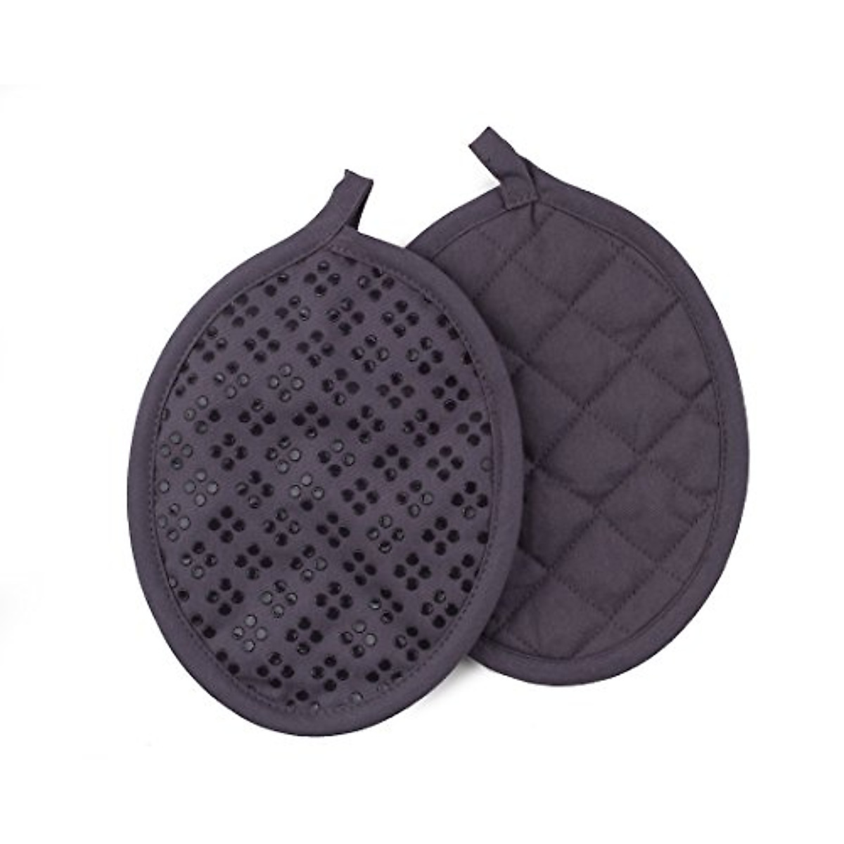 Kitchen Towels Dishcloths Oven Mitts and Pot Holders Set of 9, Oeko-Tex 100% Cotton Terry Dish Towels & Dish Cloths, Non-Slip Silicone, Gray