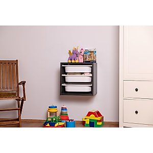 Svel Closet Organizers and Storage, 3 Drawers, Storage Cabinet Bins,Wall Cabinet, Bathroom, Office, Garage Pantry, Kitchen Organizer, Dresser Shelf Shoe Rack 3 Bins (Black)