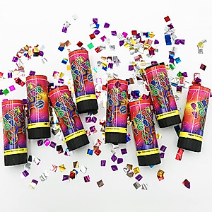 Confetti Poppers Cannons for Wedding Birthday Graduation Baby Shower Kids Fun Party Supplies Decorations and Favors (Colorful)