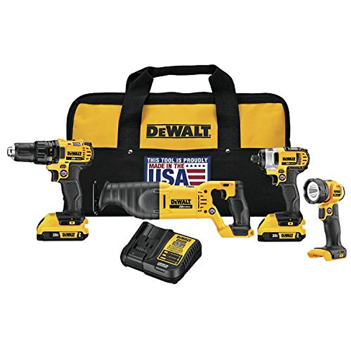 DEWALT 20V MAX Combo Kit, Compact 4-Tool (DCK420D2)