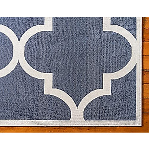 Unique Loom Trellis Collection Modern Morroccan Inspired with Lattice Design Area Rug, 2' 2" x 3' 1" Rectangle, Navy Blue/Beige