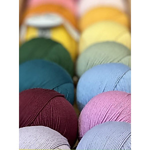 About Strings 100% Organic Cotton No.3 Light DK Yarn 3.53oz(100g) 234 Yards per Ball, 2-Pack (Golden)
