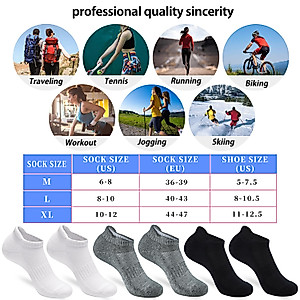 ATBITER Ankle Socks Women's With Cushioned Athletic Running No Show Low Cut Tab Socks 6-Pairs