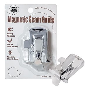 Breliter Magnetic Seam Guide for Sewing Machine - MT103 Sewing Guide with Fasten Clip Hem for Walking Foot Sewing Machine Hemming Sewing Supplies Accessories