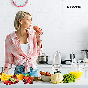 Livart Mini Mixer High-Speed Blender with Two 400ml and two 300ml mixing containers / Shake Maker Mixer System, White, MADE IN KOREA