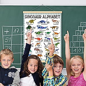 Dinosaur Alphabet Chart Hanger Painting Dinosaur Classroom Posters and Decorations Dinosaur Theme Educational Poster A to Z Dinosaur Names Alphabet Learning Chart for Preschool and Kindergarten