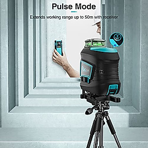 16-line cross laser level, capable of projecting 4 * 360° 4D bright green laser lines, suitable for indoor and outdoor architectural decoration and painting and hanging painting work（DJ04CG）