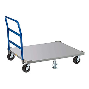 Little Giant PDSH-4048-6PHLR Pallet Dolly with Solid Deck with Handle and Corner Load Retainer, 3600lbs Load Capacity, 40" Width, 48" Length