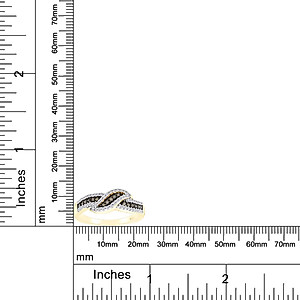 AFFY 1/2 CTTW Sterling Silver White & Brown Diamond ring Ring Size-12