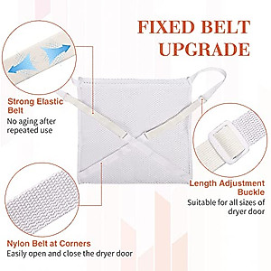 Shoe Dryer Bag - Upgrade Sneaker Shoes Laundry Dry Bag with 33~43in Elastic Strap Adjuster, Sneaker Washing Mesh Net for Most Dryers Door - 15.7in Large 2pcs