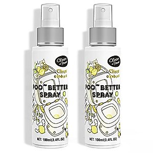Clean-n-Fresh Toilet Spray, 7 Fl.oz Poo Spray | Up to 800+ Uses, 100% Natural Plant Essential Oil Citrus Scent, Bathroom Deodorizer…
