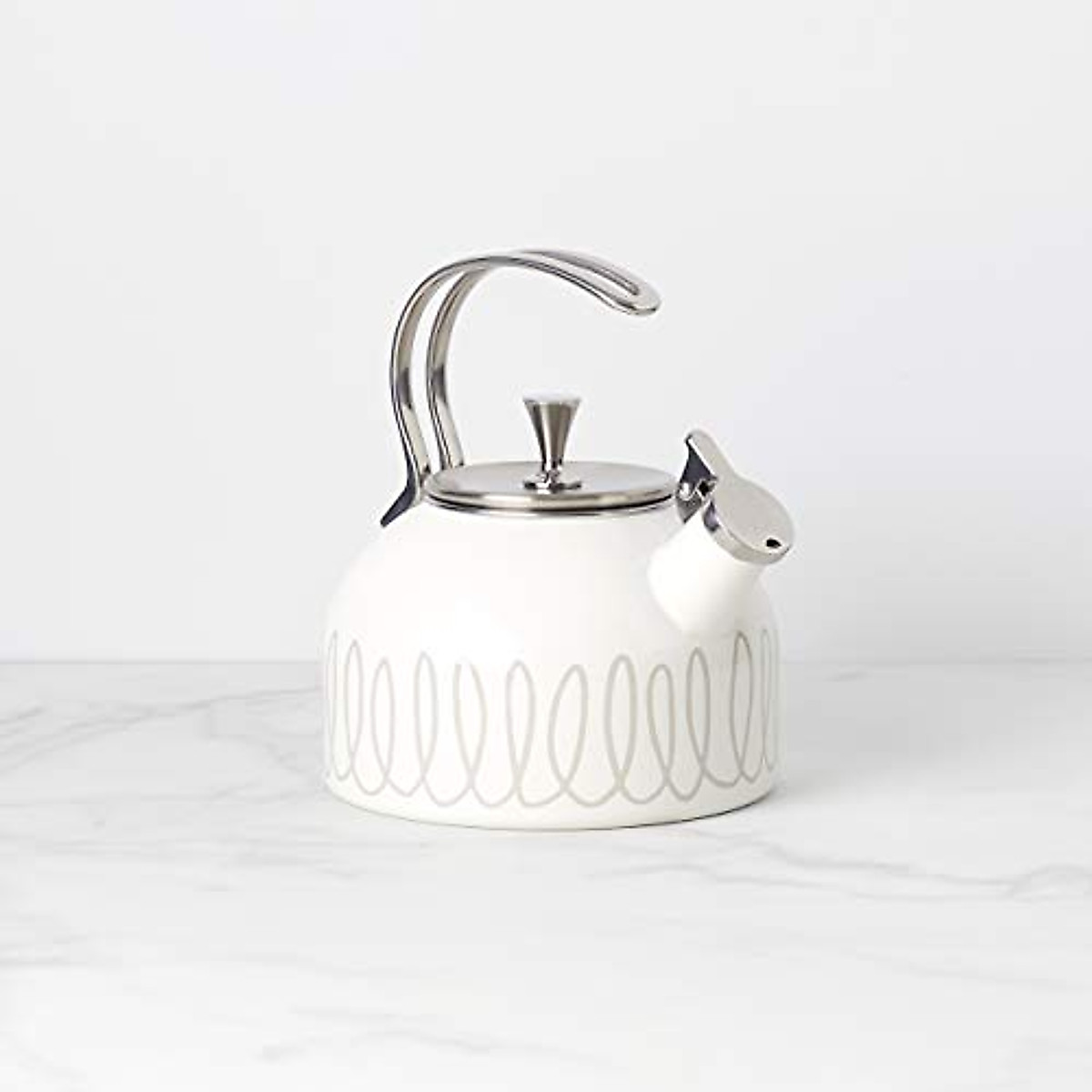 Kate Spade New York 886301 Charlotte Street Gray Metal Kettle, Grey, 2.5 qt (2.4 L)