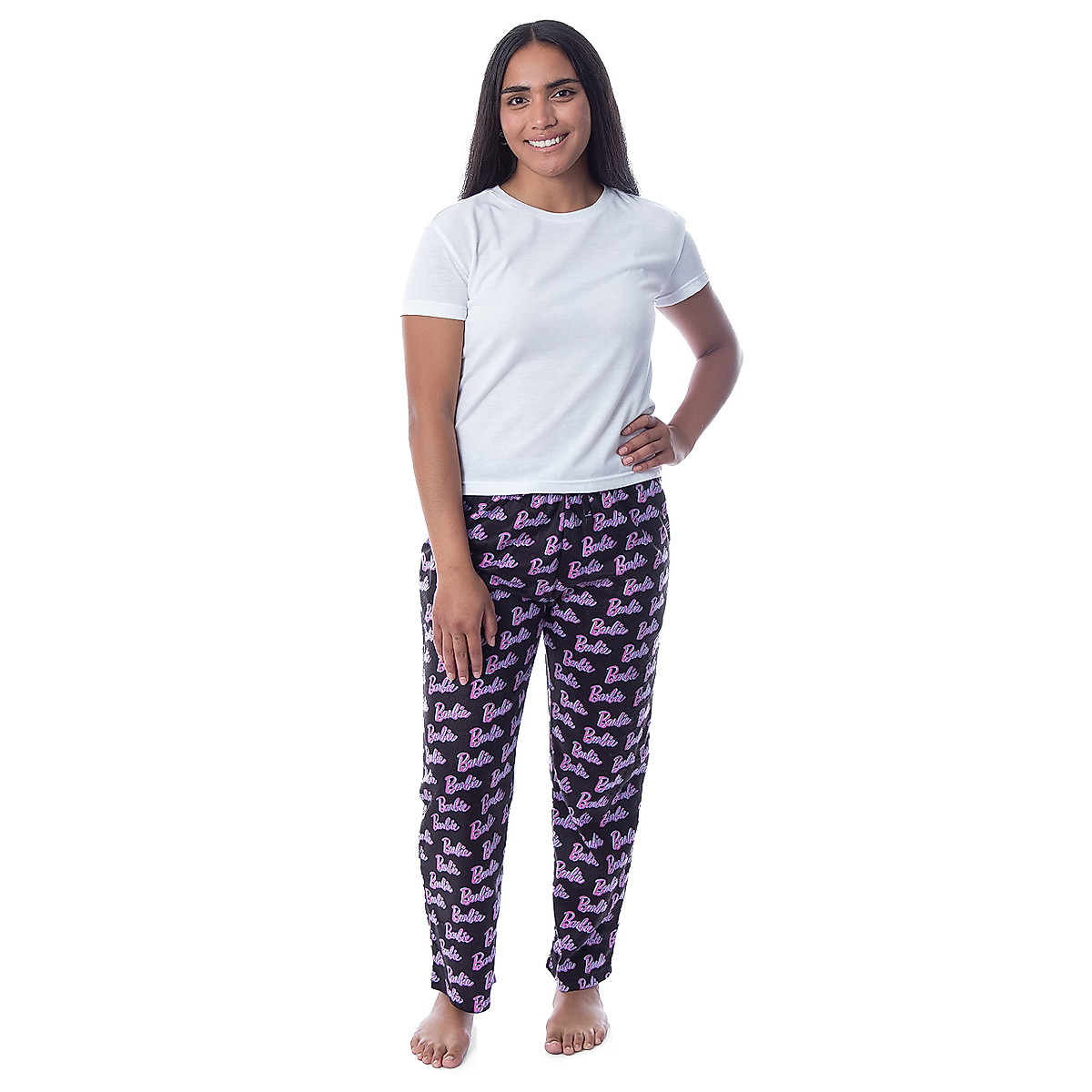 Mattel Womens' Barbie Logo All Over Print Loungewear Sleep Pajama Pants (M)