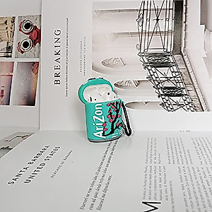Compatible with Airpods Case 1&2 Arizona, Plum Green Tea Drink Bottle Protective Silicone Cartoon 3D Case for Airpod Blue Soda, Boys Girls Kids Teens Women Funny Case for Airpods 1/2 (Zona Tea)