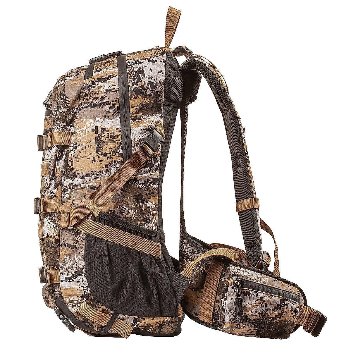 Huntworth Hickory Light Hunting Backpack With Weight Suspension System, Compatible Hydration Backpack, Water Ressitant And Plenty Storage Space, 3Lb Disruption Camo Backpack