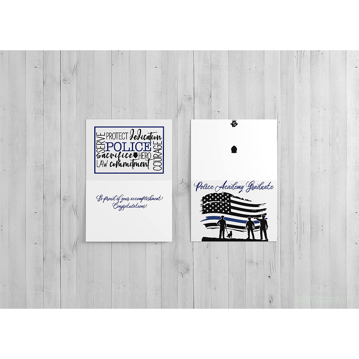 Red Door Inspirations Graduation Cards - Fire Academy Graduation, Police Academy Graduation, Law School Graduation, Single Card & Envelope (Police Academy Graduation)