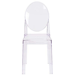 Flash Furniture Revna 4 Pack Revna Ghost Chair with Oval Back in Revna Transparent Crystal