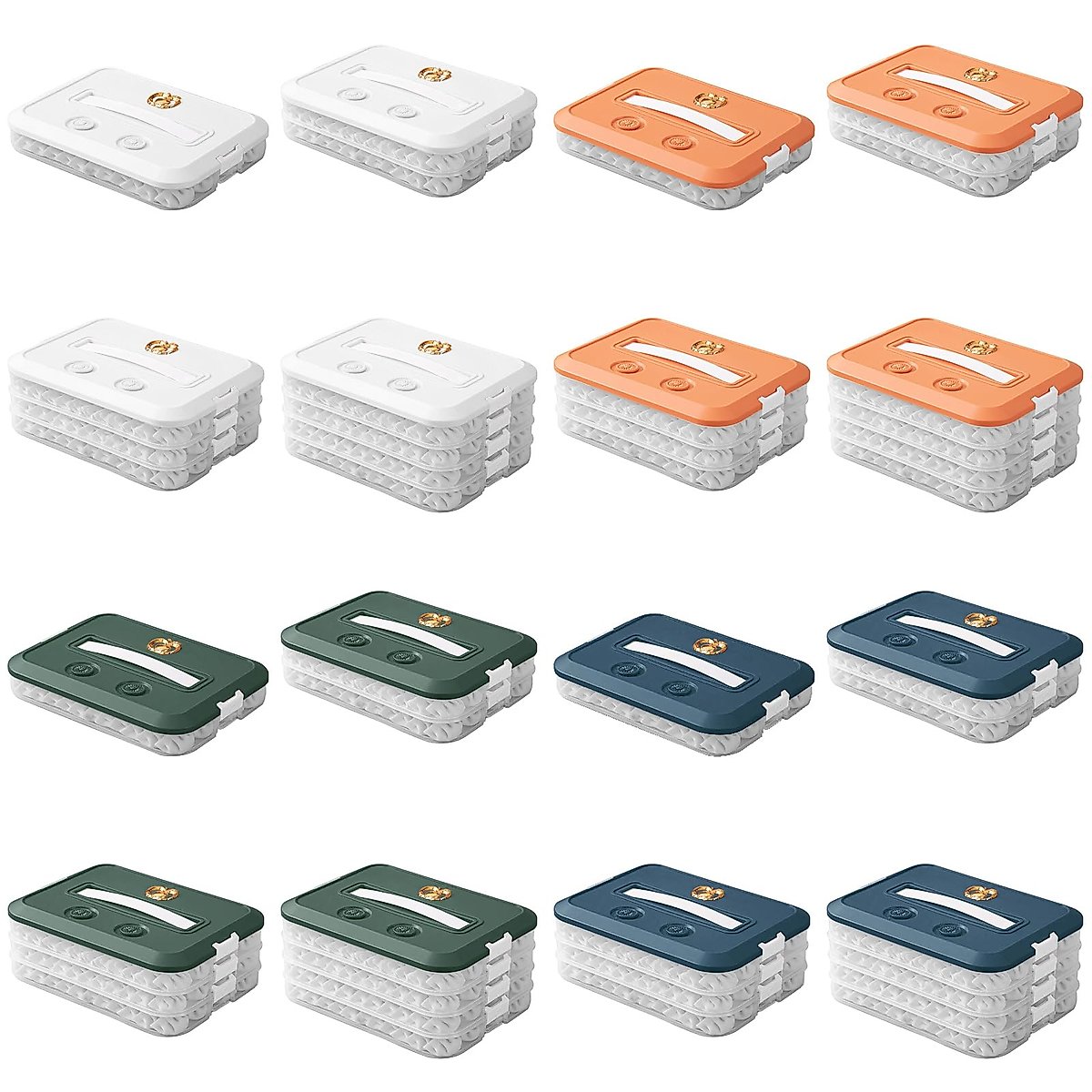 3 4 Layer Storage Box Food Containers Holder With Lid Refrigerator Froze Dumpling Storage Box