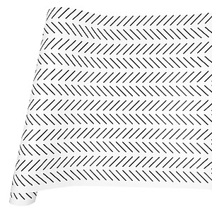 Yifasy Black and White Shelf Liner 9.8 ft Roll Self-Adhesive Wallpaper Bias Revamp Furniture Wall Surface Drawer Sticker 17.7 Inch Wide (S-118.1x17.7 Inch)