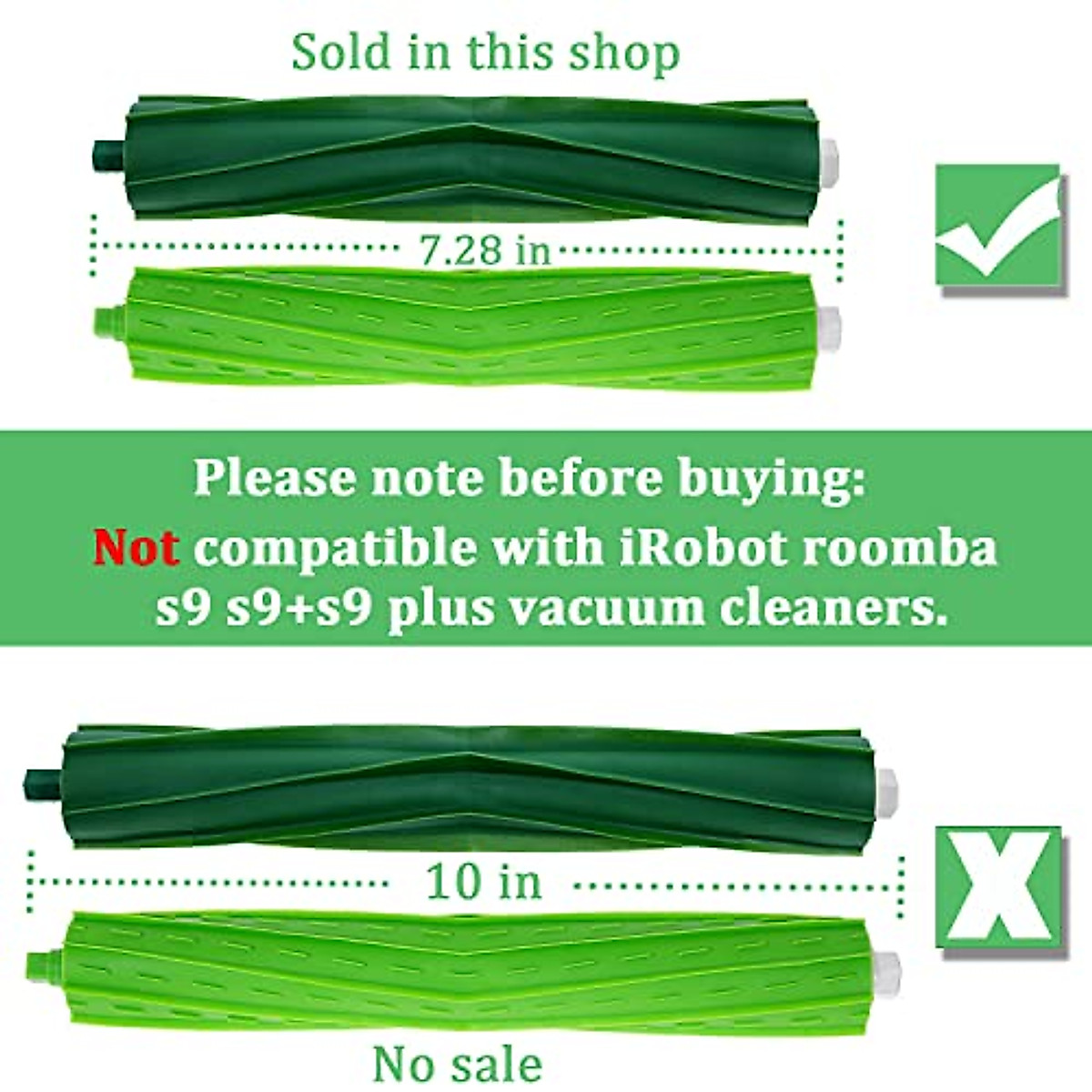 SogYupk Roller Brushes Replacement Parts,2 Set Multi-Surface Rubber Brush Compatible for E&I &J Series E5 E6 E7 i3 i3+ i4 i6 i6+ i7 i7+ i8 i8+Plus j7 j7+ Vacuum Accessories.