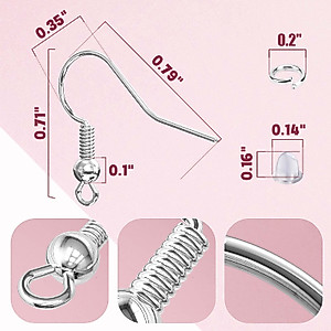 Hypoallergenic Earring Hooks, 600 Pcs Earring Making Supplies Kit with Earring Hooks, Jump Rings and Earring Backs for Jewelry Making (Silver and Gold)