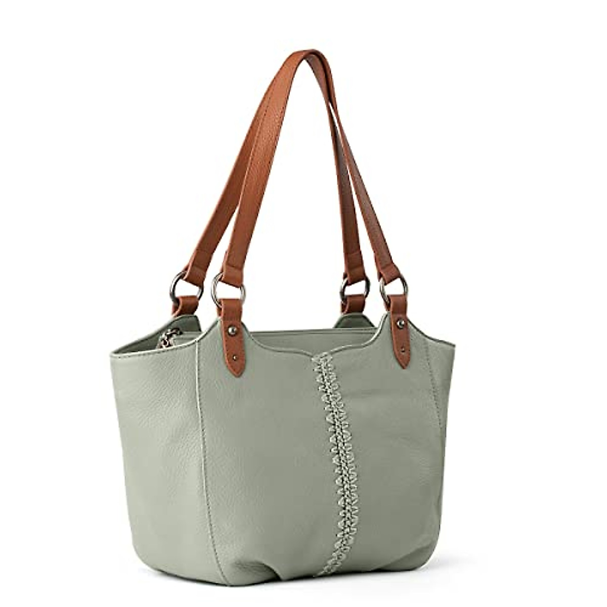 The Sak Womens Bolinas Leather Satchel, Meadow, One Size US