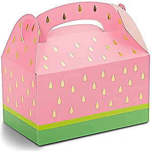 BLUE PANDA Watermelon Party Favor Boxes for Kids Birthday & Parties (Foil, 36 Pack)