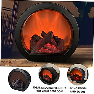 Uonlytech Simulated Fireplace Wind Lamp LED Nightlight Faux Fireplace LED Decor Living Room Light Tabletop Lamp LED Flame Lamp Simulated Fireplace Light LED Plastic Desk Lamp Desktop Lamp