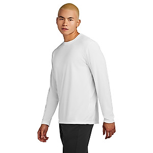 Clothe Co. Long Sleeve Workout Shirts for Men, Dry Fit Shirts for Men, Long Sleeve Gym Shirts Men (Available in Big & Tall), L, White