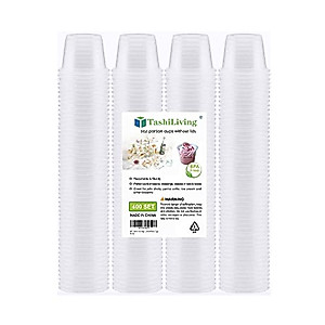 [400 Count -1oz] Disposable Plastic Shot Glasses,Clear Small Cups,Condiment Cups,CondimentsTasting, Sauce, Dipping, Samples Cups