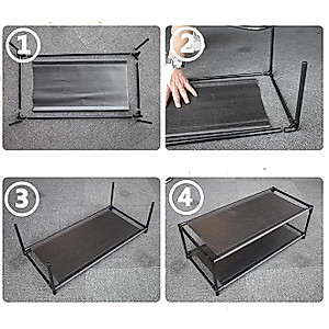 Generic 10 Tier 40 Pairs Shoe Rack, Stackable Sturdy Shoe Shelf, Tall Shoe Rack Organizer with Stainless Steel Frame (24.5 x 12 x 61.4) (L x W x H)