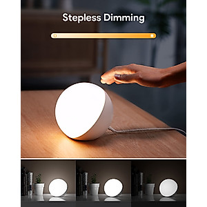 Hifree Touch Night Light, RGB Color Changing Small Table Lamp for Bedroom, Dimmable Bedside Lamp for Kids, LED Touch Control Warm & White Nightstand Lamp with Memory Function