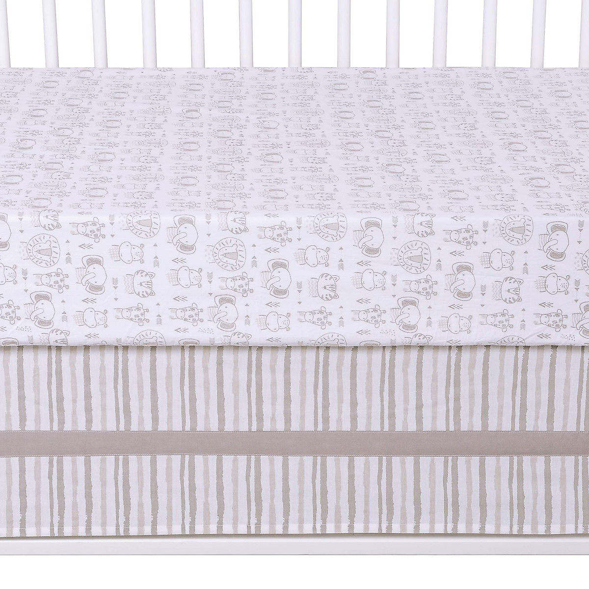 Trend Lab Sidney 3 Piece Crib Bedding Set, Can Be Used As A Blanket Or A Playmat for Tummy Time, Includes Quilt, Fitted Crib Sheet and Skirt