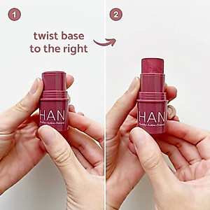 HAN Skincare Cosmetics Vegan, Cruelty-Free, Clean 3-in-1 Multistick for Cheeks, Lips, Eyes, Rose Berry | 0.20 oz