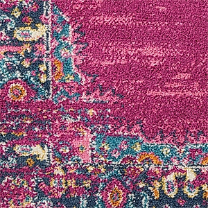 Nourison Passion Fuchsia 8' x 10' Area-Rug, Boho, Traditional, Easy-Cleaning, Non Shedding, Bed Room, Living Room, Hallway (8x10)