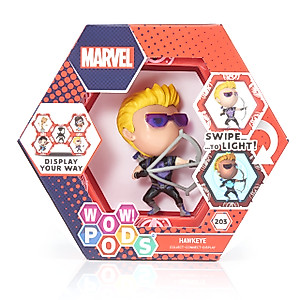 WOW! PODS Avengers Collection - Hawkeye | Superhero Light-Up Bobble-Head Figure | Official Marvel Collectable Toys & Gifts | Number 203 in Series, Black