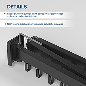 Wall Mounted Clothes Drying Rack Rotatable Retractable Laundry Drying Rack Space-Saver Clothes Hanging Rack Indoor/Outdoor Dryer Racks，3 Rods - 44.9" L