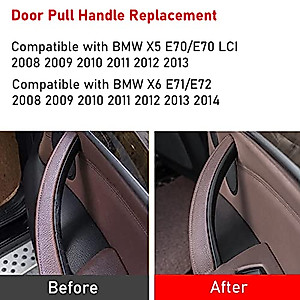 Jaronx for BMW X5 X6 Door Pull Handle, Inner Door Trim Grab Cover Passenger Side Right Front/Right Rear Door Armrest Bracket (Fits:BMW X5 2008-2013 and BMW X6 2008-2014) (Leather Cover NOT Inculded)