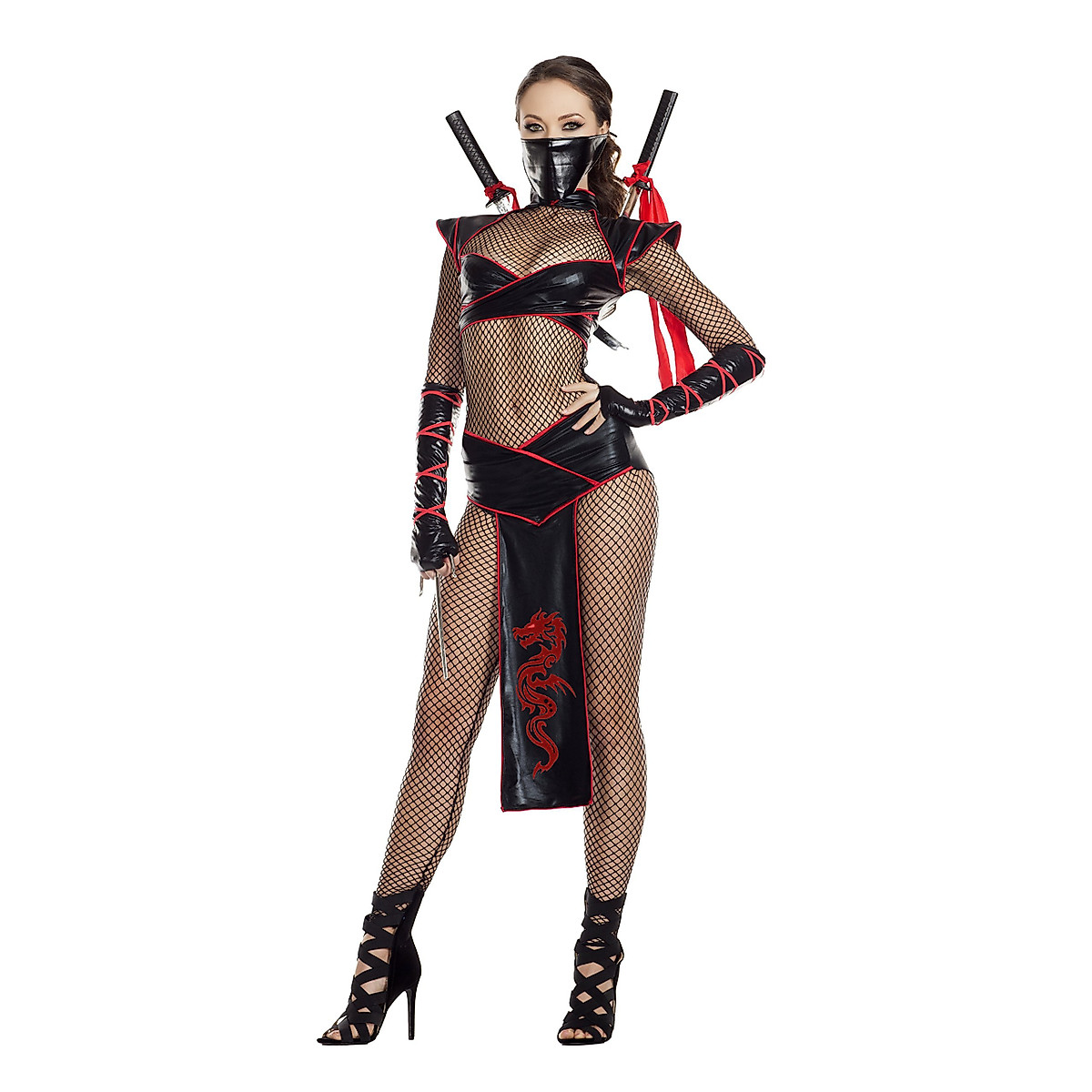 Starline womens Alluring Assasin Adult Sized Costume, Black/Red, Small US