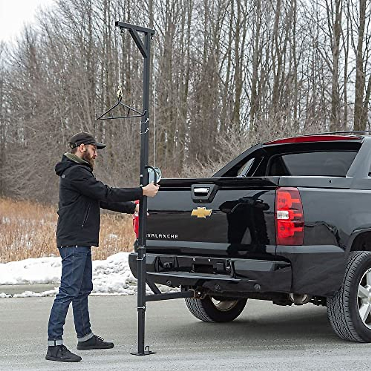 Kill Shot Deer-Hoist-Swivel Deluxe Hitch-Mounted Deer Hoist with Swivel & Gambrel - 500 lb. Capacity