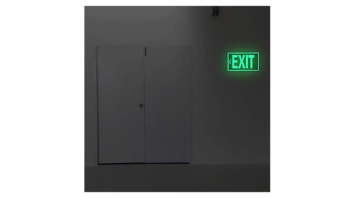 Glow in the Dark EXIT Signs - 3 Pack 12"x7"
